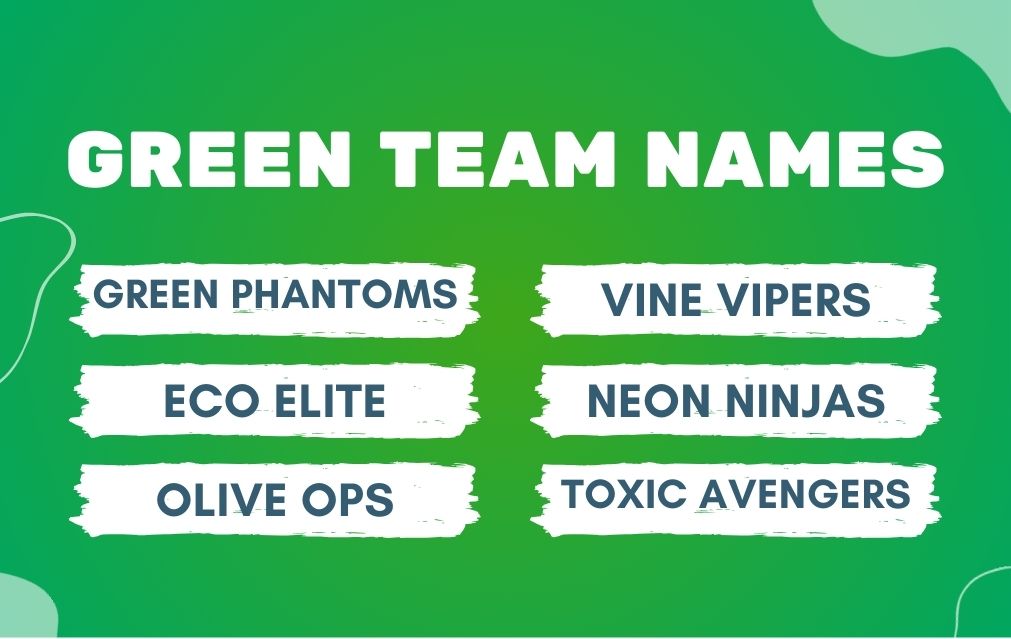 Green Team Names: 470+ Best Names for Green Color Teams [2025]